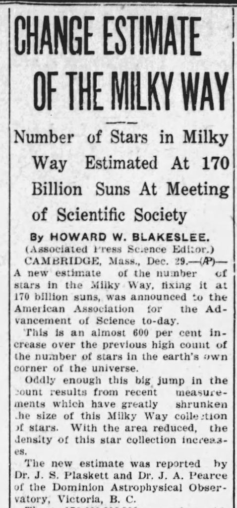 Plaskett and Pearce's Great Discovery | Science, National and Civic ...