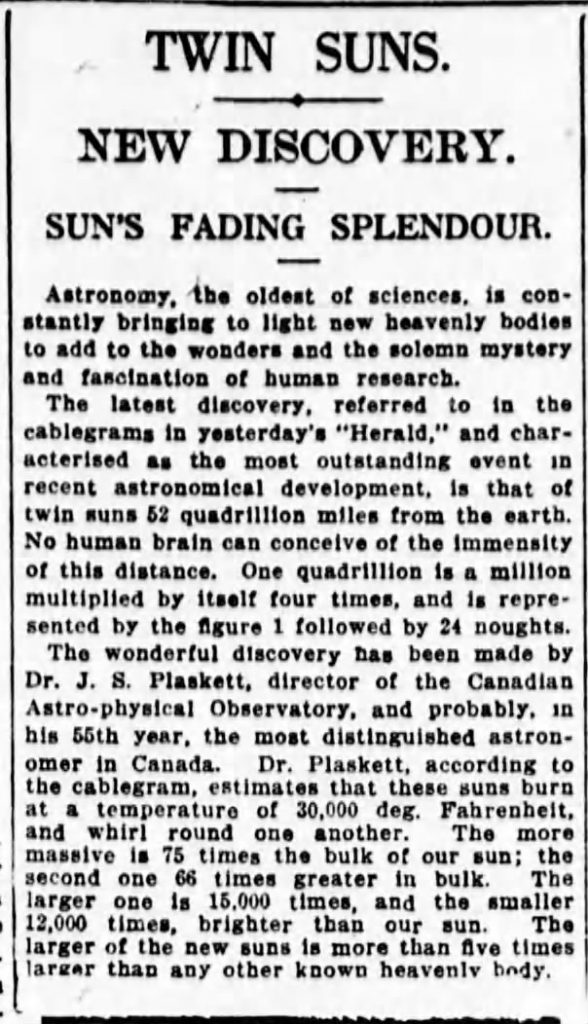 Plaskett's 1922 discovery | Science, National and Civic Identity, and ...