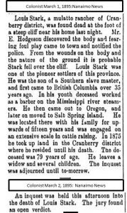 Mystery surrounds the death of Louis Stark | British Columbia’s Black ...