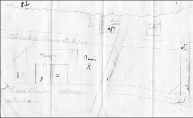 Sketch by Constable J. N. Ménard of Rivière-du-Loup illustrating the ...