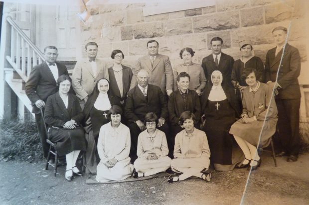 The Lévesque family visiting the Sisters of Saint-Rosaire, Rimouski ...