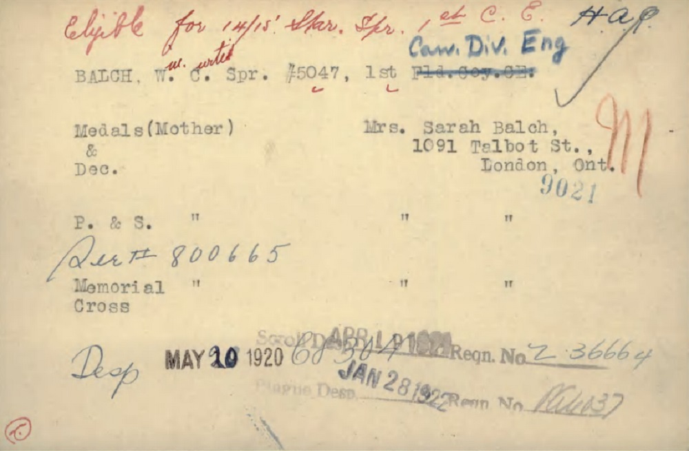 Sapper William Curtis Balch | Topography of Grief – Mapping the Great ...