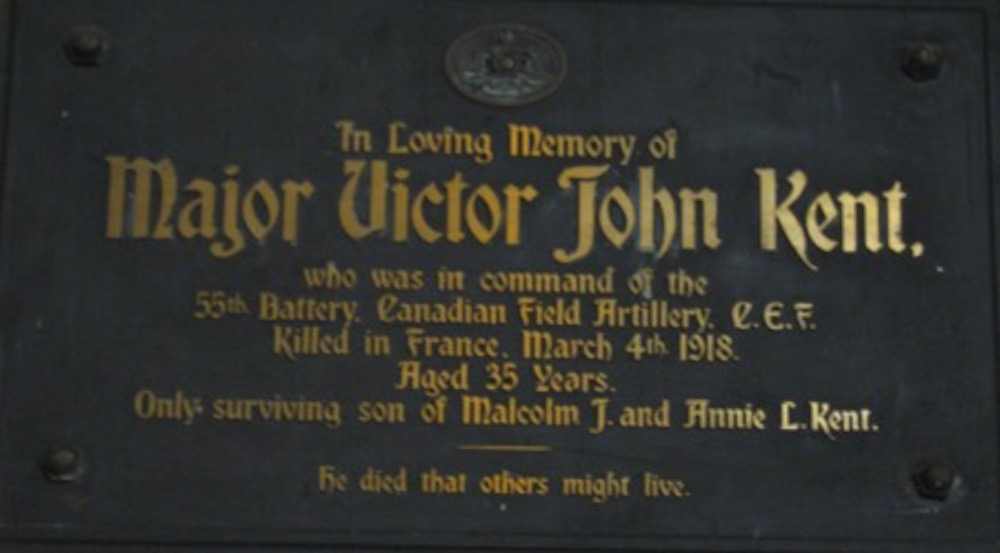 Major Victor John Kent | Topography of Grief – Mapping the Great War ...