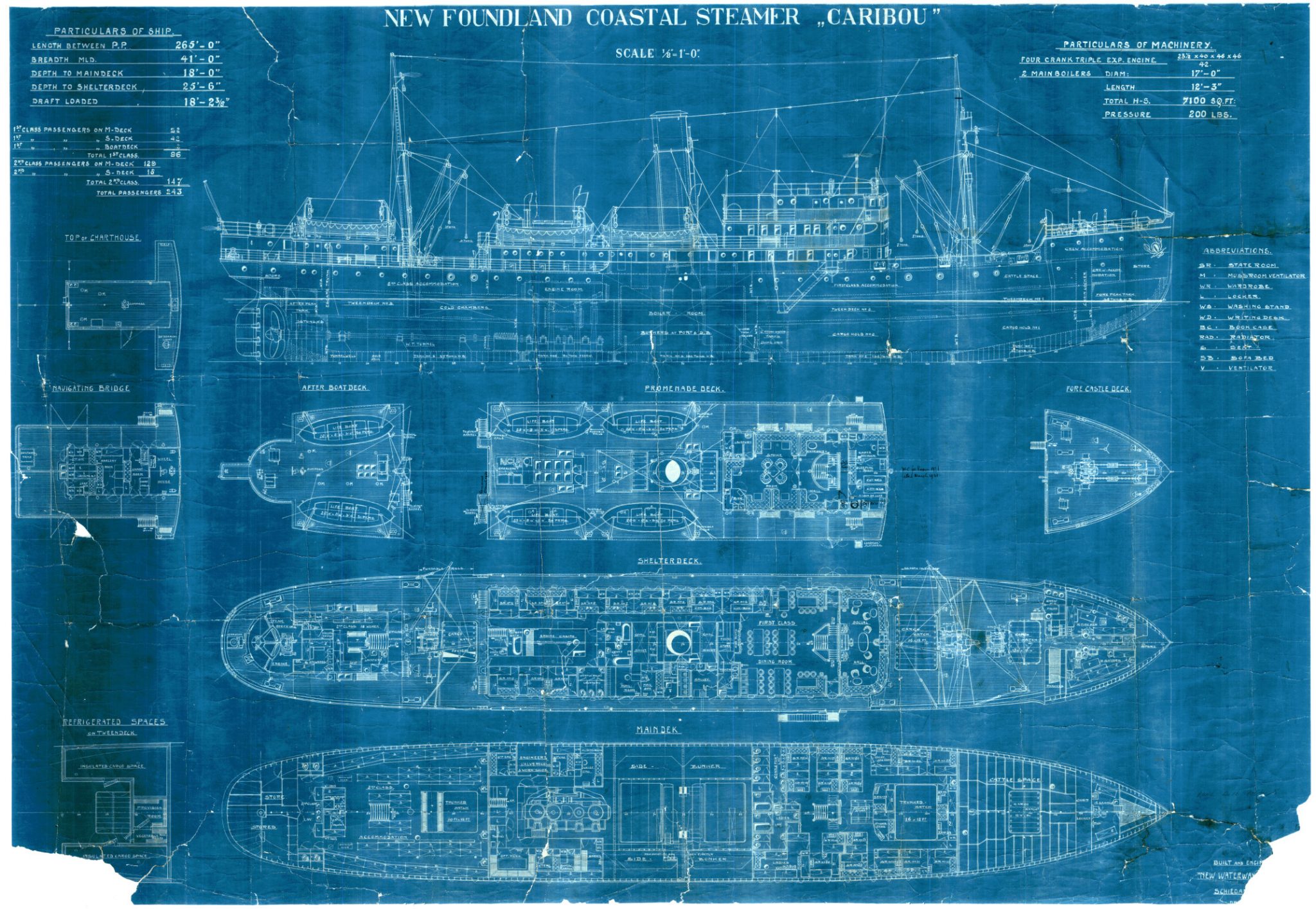 Shipyard plans of S.S. "Caribou" | The Tragic Sinking of S.S. “Caribou”